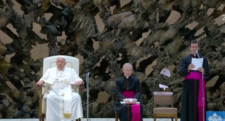Il sacerdote novarese mons. Ciampanelli legge la catechesi del Papa all ...